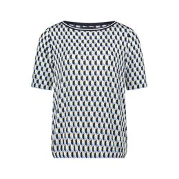 Rundhalsshirt Betty Barclay "Casual-Shirt mit Gummizug", Damen, Gr. 40, bunt (blau, gr&uuml;n), Obermaterial: 95% Viskose CV. 5% Elasthan EL., Shirts Rundhalsshirt