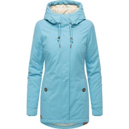 Winterjacke Ragwear "Winterjacke Monadena Parka YOUMODO", Damen, Gr. L, blau (cloud), Obermaterial: 68% Baumwolle CO. 32% Nylon NY. Obermaterial: Futter: 100% Polyester PES. 100% Polyester PES., Jacken Winterjacke