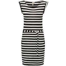 Sommerkleid Ragwear "Sommerkleid Tagg Stripes", Damen, Gr. S, N-Gr, schwarz, Obermaterial: 50% Viskose CV. 50% Polyester PES., Kleider Sommerkleid