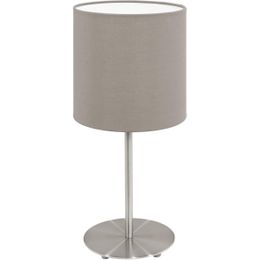 Eglo Tischleuchte "PASTERI", beige (nickelfarben, taupe), 1, &Oslash; 14cm H: 27,5cm, Leuchten, Tischleuchte, H27,5 x &Oslash;14, nickel-matt, 1X40W exkl., Tischleuchte