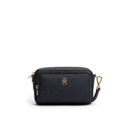 Umh&auml;ngetasche Tommy Hilfiger "TH ICON CAMERA BAG MONO", Damen, Gr. B/H/T: 20,5cm x 12cm x 5,5cm, dunkelblau, Lederimitat, Taschen Umh&auml;ngetasche, Damen Schultertasche, Minibag mit TH-Logopr&auml;gung