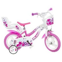 Kinderfahrrad DINO BIKES "12" Flappy Kinderfahrrad M&auml;dchen stabiler Stahl-Rahmen St&uuml;tzr&auml;der", pink, Fahrr&auml;der, Kinder, 22cm, 12 Zoll (30,48cm), mit St&uuml;tzr&auml;dern, Korb und Puppensitz