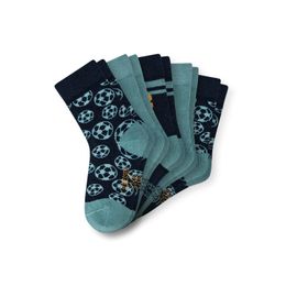 Kurzsocken Schiesser "Socken Legwear Kids 5er Pack", Jungen, Gr. 27-30, blau (t&uuml;rkis), Obermaterial: 75% Baumwolle CO. 24% Polyamid PA. 1% Elasthan EL., Socken Kurzsocken