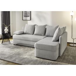 Jockenh&ouml;fer Ecksofa JOCKENH&Ouml;FER GRUPPE "Nivaris L-Form, B: 197 cm", grau (hellgrau), B:197cm T:85cm, Korpus: 100% Polyester;Kissen: 100% Polyester, Sofas, Ecksofa, mit Bettfunktion & Bettkasten, Unser Dauertiefpreis