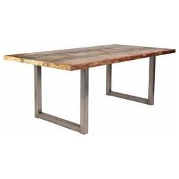 SIT-M&Ouml;BEL Esstisch SIT "Tops", silber (roheisen lackiert), B:200cm H:78cm T:100cm, Tische, Esstisch, aus recyceltem Altholz und Metall, Shabby Chic, Vintage
