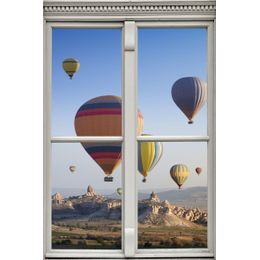 Wandsticker queence "Hei&szlig;luftballons", bunt, B:40cm H:60cm T:0,1cm, Wandtattoos, Wandsticker, Wandsticker, Wandbild, selbstklebend, 3D, Fenster