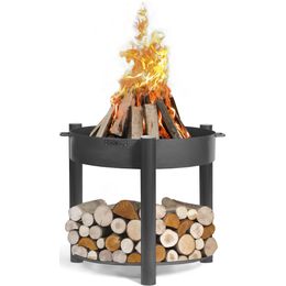 Feuerschale COOKKING "Montana", schwarz, H:80cm &Oslash;:88cm, Stahl, Feuerk&ouml;rbe, Feuerschale, &Oslash; 80x80 cm