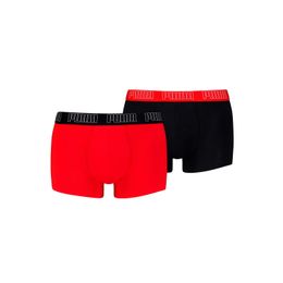 Boxershorts Puma "Boxershort 2er Pack", Herren, Gr. XL, schwarz (schwarz, rot), Obermaterial: 95% Baumwolle CO. 5% Elasthan EL., Unterhosen Boxershorts