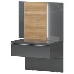 Nachtkonsole OTTO HOME "Onyx, Nachttisch mit 1 Schublade, hochwertige UV Lackierung Hochglanz", grau (anthrazit, walnussfarben), B:56cm H:92cm T:41cm, Holzwerkstoff, Sideboards, Nachtkonsole, mit Soft-Close-Funktion, Ma&szlig;e (B/T/H) 56/41/92cm