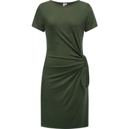 Shirtkleid Ragwear "Shirtkleid Knotta", Damen, Gr. XXL, N-Gr, gr&uuml;n (schwarz olive), Obermaterial: 95% Viskose CV. 5% Elasthan EL., Kleider Shirtkleid