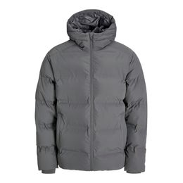 Jack & Jones Steppjacke JACK & JONES "JJESOHO PUFFER HOOD SN", Herren, Gr. XS, castlerock, Web, Obermaterial: 100% Polyester, unifarben, regular fit, hoch geschlossener Ausschnitt, B&uuml;ndchen, Jacken Steppjacke