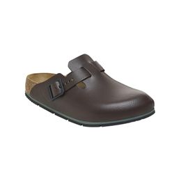 Clog Birkenstock "Boston Pro", Damen, Gr. 39, braun (dunkelbraun), Obermaterial: 50% Rindsleder Leather cow. 50% Lammleder LEL., Schuhe Clog