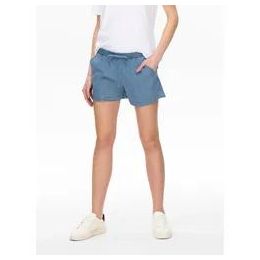 Shorts Only "ONLPEMA &ndash; Shorts mit elastischem Bund f&uuml;r l&auml;ssigen Jeanslook", Damen, Gr. S (36), N-Gr, blau (medium blau), Web, Obermaterial: 100% Lyocell, unifarben, loose fit kurz, Hosen Shorts, Lyocell, relaxed fit