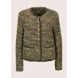 Madeleine Mode Jackenblazer MADELEINE "Kurzblazer Festlicher Blazer mit Glitzerdetails", Damen, Gr. 46, grau (bleigrau, taupe, multicolor), Obermaterial: 50% Polyester PES. 50% Wolle WO., Modern, Blazer Jackenblazer, Wappenkn&ouml;pfe