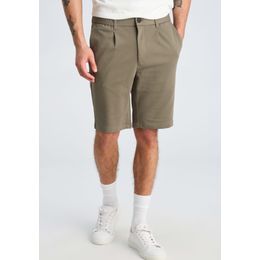 Shorts LINDBERGH, Damen, Gr. S, N-Gr, dk olive, Web, Obermaterial: 75% Polyester, 22% Viskose, 3% Elasthan, unifarben, bequem kniefrei, Hosen Shorts, mit Viskose und Stretch