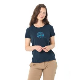 Funktionsshirt Vaude "WOMEN'S CYCLIST T-SHIRT V", Damen, Gr. 38, schwarz sea, dar, Obermaterial: 70% Baumwolle, 30% Lyocell, Basic, Rundhals, Shirts Funktionsshirt, sportliche Passform, Kurzarm, f&uuml;r Radsport und Outdoor-Aktivit&auml;ten