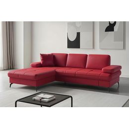 Sit & More Ecksofa SIT & MORE "Morris Jubi, Recamiere, Breite 247 cm", feuerrot, B:247cm H:83cm T:171cm, Sofas, Ecksofa, mit Armteilfunktion,, wahlweise mit Schlaffunktion