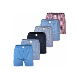 Webboxer MG-1 "Web-Boxershorts 6er Pack", Herren, Gr. XXL, bunt (rot, schwarz, blau), Obermaterial: 100% Baumwolle CO., Unterhosen Webboxer