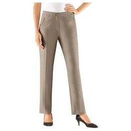 B&uuml;gelfaltenhose COME ON, Damen, Gr. 255, Extrakurzgr&ouml;&szlig;en, grau (taupe, meliert), 65% Polyester, 32% Viskose, 3% Elasthan, meliert, unifarben, lang, Hosen