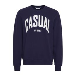 Longpullover Casual Friday "Sweatshirt CFSage", Herren, Gr. XL, blau (schwarz navy), Obermaterial: 100% Baumwolle CO., Sweatshirts Longpullover