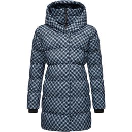 Steppmantel Ragwear "Steppmantel Niara Print", Damen, Gr. L, blau (cloud), Obermaterial: 100% Polyester PES. Obermaterial: Futter: 100% Polyester PES. 100% Polyester PES., M&auml;ntel Steppmantel