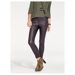 R&ouml;hrenhose Heine, Damen, Gr. 40, Normalgr&ouml;&szlig;en, rot (bordeaux), 76% Viskose, 21% Polyamid, 3% Elasthan, Miedereinsatz:15% Elasthan, 85% Polyamid, unifarben, lang, Hosen