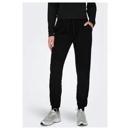 Jogginghose Only Play "ONPPERFORMANCE", Damen, Gr. L, N-Gr, schwarz, Sweatware, Obermaterial: 75% Polyester, 20% Viskose, 5% Elasthan, unifarben, normal, Hosen Jogginghose, mit B&uuml;ndchen am Saum