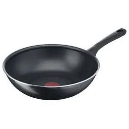 Wok Tefal "Day by Day", schwarz, B:29,4cm H:7,5cm L:47cm &Oslash;:28cm, Pfannen, Wok, Antihaftversiegelung, Thermo-Spot Temperaturanzeiger, 28 cm