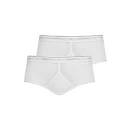 Slip Jockey "Slip Classic Cotton Rib Y-Front Sport Brief 2P 2er Pack", Herren, Gr. S, wei&szlig;, Obermaterial: 100% Baumwolle CO., Unterhosen Slip