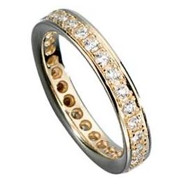 Fingerring Jobo "Ring mit Diamanten rundum" Gr. 56, gelb (gelbgold 585), Fingerringe, Damen, 56, Diamanten Gelbgold 585, Diamanten, Gelbgold 585, Fingerring, 585 Gold