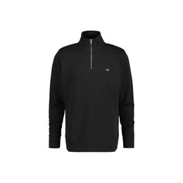 Sweatshirt Gant "Sweatshirt Regular Shield Half Zip Sweat", Herren, Gr. XL, schwarz, Obermaterial: 87% Baumwolle CO. 13% Polyester PES., Sweatshirts Sweatshirt