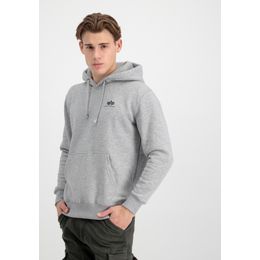 Hoodie Alpha Industries "Basic Hoodie SL", Herren, Gr. 3XL, grau (grau heather), Obermaterial: 80% Baumwolle, 20% Polyester, regular fit, Sweatshirts Hoodie