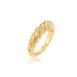 Silberring Elli "Ring Twisted Gedreht Bandring 925 Silber" Gr. 58, gold, Fingerringe, Damen, 58, Silber 925 (Sterlingsilber), Silberring
