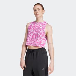 Tanktop adidas Performance "TRAIN ESSENTIALS ALLOVER PRINT WORKOUT", Damen, Gr. XL, lila (bliss lila), Obermaterial: 70% Polyester, 30% Viskose, Rundhals, Tops Tanktop