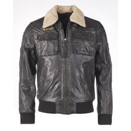 Blouson JCC "Lederblouson Karlstad", Herren, Gr. L, braun (schwarz braun), Obermaterial: 100% Rindsleder Leather cow. Futter: 100% Polyester PES., Jacken Blouson