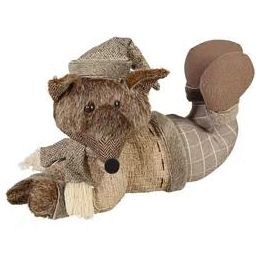 Tierfigur CREATIV DECO "Fuchs, Weihnachtsdeko", braun, B:25cm H:18cm T:12cm, Polyester, Dekofiguren
