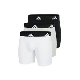 Boxershorts adidas originals "Boxershort Boxer Briefs Active Flex Cotton 3er Pack", Herren, Gr. M, bunt (schwarz, wei&szlig;, grau), Obermaterial: 95% Baumwolle CO. 5% Elasthan EL., Unterhosen Boxershorts