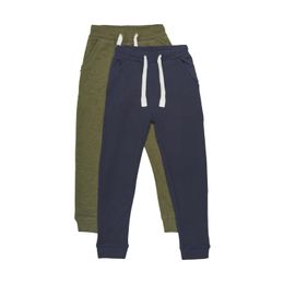 Jogginghose Minymo "Jogginghose MIBasic", Jungen, Gr. 116, N-Gr, gr&uuml;n (schwarz olive), Web, Obermaterial: 100% Baumwolle CO., unifarben, regular fit, Hosen Jogginghose