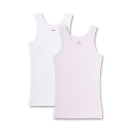 Unterhemd s.Oliver "Unterhemd 2er Pack", M&auml;dchen, Gr. 104, N-Gr, pink (rosa gestreift, wei&szlig;), Obermaterial: 95% Baumwolle CO. 5% Elasthan EL., Unterhemden Unterhemd