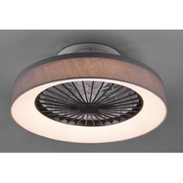 REALITY LEUCHTEN LED Deckenleuchte "Farsund Deckenventilator", grau, 1, &Oslash; 47cm H: 20cm, 1 Stk., Leuchten, Deckenlampe, Ventilator, Fernbedienung, Ventilator getrennt schaltbar, LED Deckenleuchte