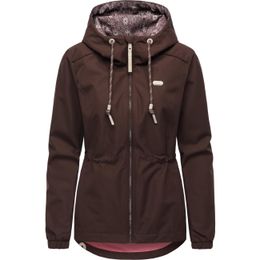Funktionsjacke Ragwear "Funktionsjacke Dankka", Damen, Gr. XS, braun (schwarz choco), Obermaterial: 100% Polyester PES. Obermaterial: Futter: 100% Polyester PES., tailliert, hoch geschlossener Ausschnitt, &Auml;rmel ohne &Auml;rmelschlitz elastischer Bund, Jacken Funktionsjacke, Funktionelle &Uuml;bergangsjacke mit Taillenzugkordel