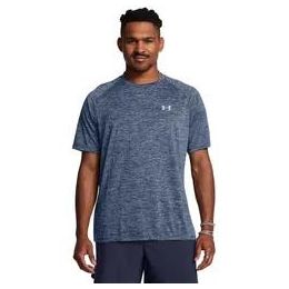 Trainingsshirt Under Armour "UA TECH 2.0 SS TEE", Herren, Gr. L, grau (academy 408), Jersey, Obermaterial: 100% Polyester, normal, Rundhals, Raglan&auml;rmel abgesteppt, Shirts, optimierte Passform, schnell trocknend, atmungsaktiv