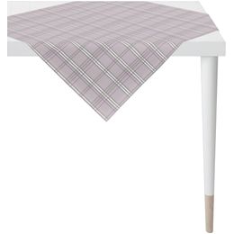 Mitteldecke Apelt "9538 CHALET STYLE" Gr. 2, lila (mauve, grau, wei&szlig;), B:100cm L:100cm, Baumwolle, Tischdecken, Mitteldecke, Digitaldruck