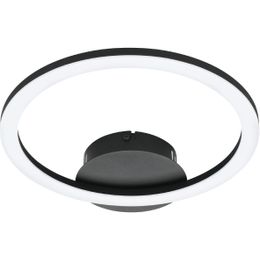 Eglo Deckenleuchte "PARRAPOS-Z Deckenlampe schwarz, TuneableWhite, ZigBee 3.0, Disco-Modus", schwarz, H: 4,5cm, 1 Stk., Leuchten, App /Sprachsteuerung Alexa, 30x34x4,5 cm, exkl. Fernbedienung, Deckenleuchte