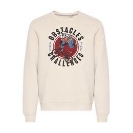 Rundhalspullover Blend "Rundhalspullover BHSweatshirt", Herren, Gr. L, beige (peyote), Obermaterial: 60% Baumwolle CO. 40% Polyester PES., Pullover Rundhalspullover