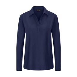 Klassische Bluse GOLDNER "Zeitlose Viskosebluse mit Hemdkragen", Damen, Gr. 42, blau, Obermaterial: 100% Viskose CV., Modisch, Blusen Klassische Bluse, Hemdkragen