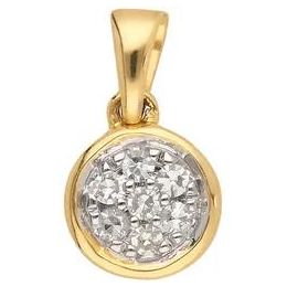 Adelia&acute;s Kettenanh&auml;nger ADELIA ́S "Damen 585 Gold Anh&auml;nger mit Diamant &Oslash; 6 mm", gold, Schmuckanh&auml;nger, Damen, 0,06 VVS = sehr sehr kleine Einschl&uuml;sse, Gold, Kettenanh&auml;nger, mit Diamant f&uuml;r Damen