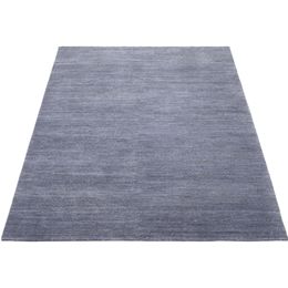 Orientteppich OCI DIE TEPPICHMARKE "HIMALI UNI", grau (grau, blau), B:200cm H:5mm L:300cm, Wolle, Teppiche, Orientteppich, reine Wolle, handgekn&uuml;pft, mit Fransen, Wohnzimmer