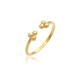 Silberring Elli "Ring Ring Kugel Design 925 Sterling Silber Verstellbar", gold, Fingerringe, Damen, Silber 925 (Sterlingsilber), Silberring