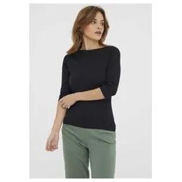 V&eacute;ro Moda 3/4-Arm-Shirt VERO MODA "VMPANDA MODAL 3/4 TOP JRS NOOS", Damen, Gr. M, schwarz, Jersey, Obermaterial: 48% Baumwolle, 48% Modal (TENCELTM), 4% Elasthan, unifarben, regular fit normal, U-Boot-Ausschnitt, Shirts 3/4-Arm-Shirt, Baumwollmischung, regular fit